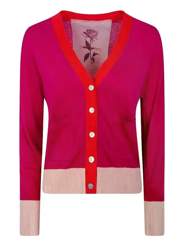 IN BED WITH YOU Pockets V-neck Cardigan - Pink