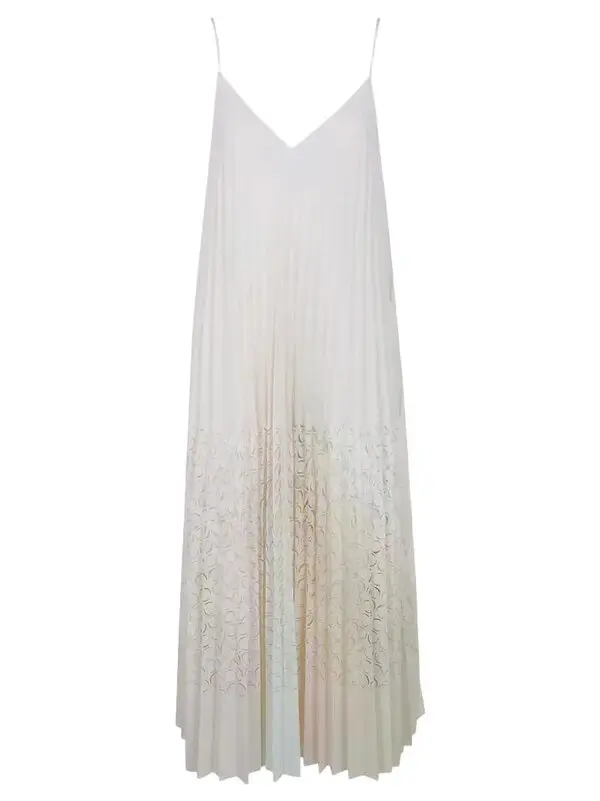 AVIU Pleated Laser-cut Maxi Dress - White