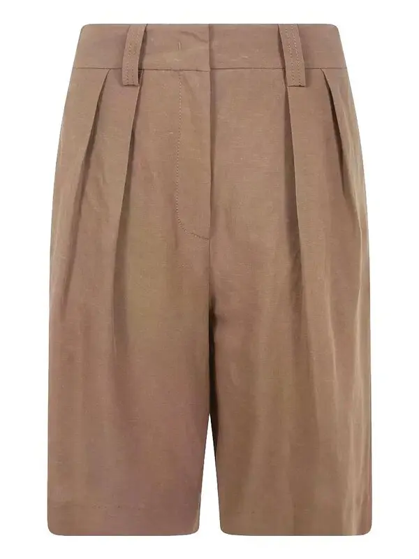 DRHOPE Pleated Shorts - Brown