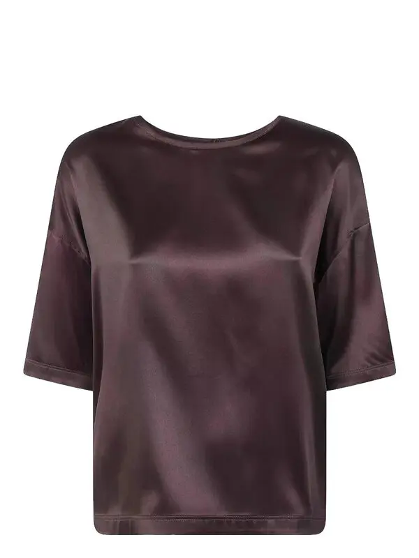 Brunello Cucinelli Satin Blouse - Brown