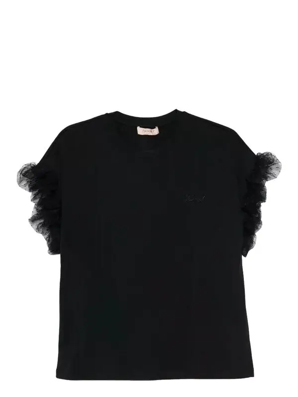 TWINSET Ruffled T-shirt - Black