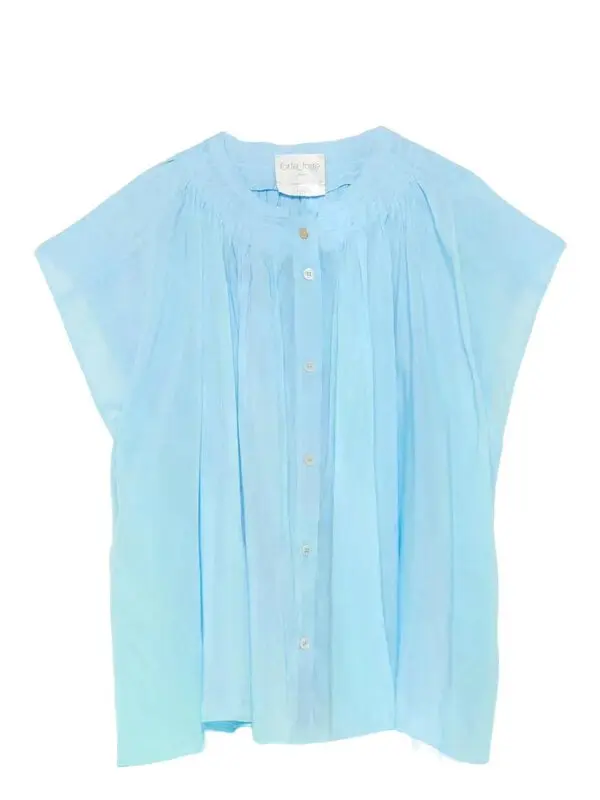 FORTE_FORTE Gathered-detail Blouse - Blue