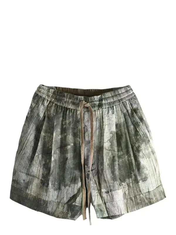 ZIGGY CHEN Printed Drawstring Shorts - Green
