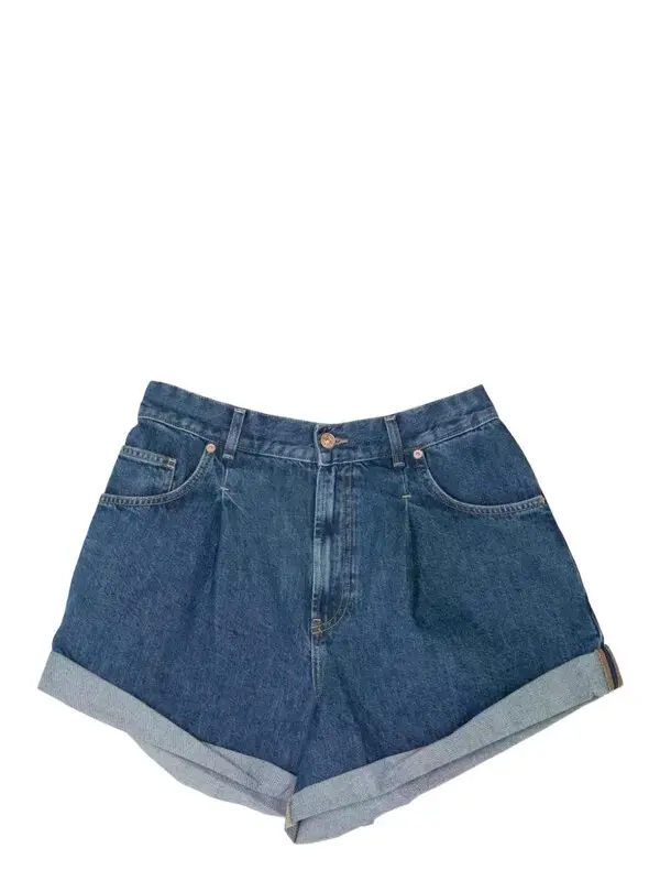 Free People Danni Button-fastening Shorts - Blue