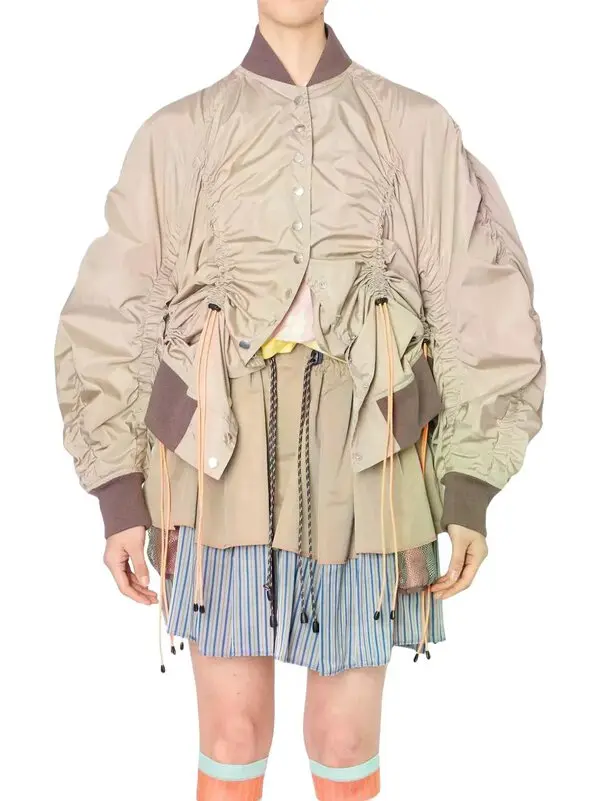 Kolor Gathered Bomber Jacket - Neutrals