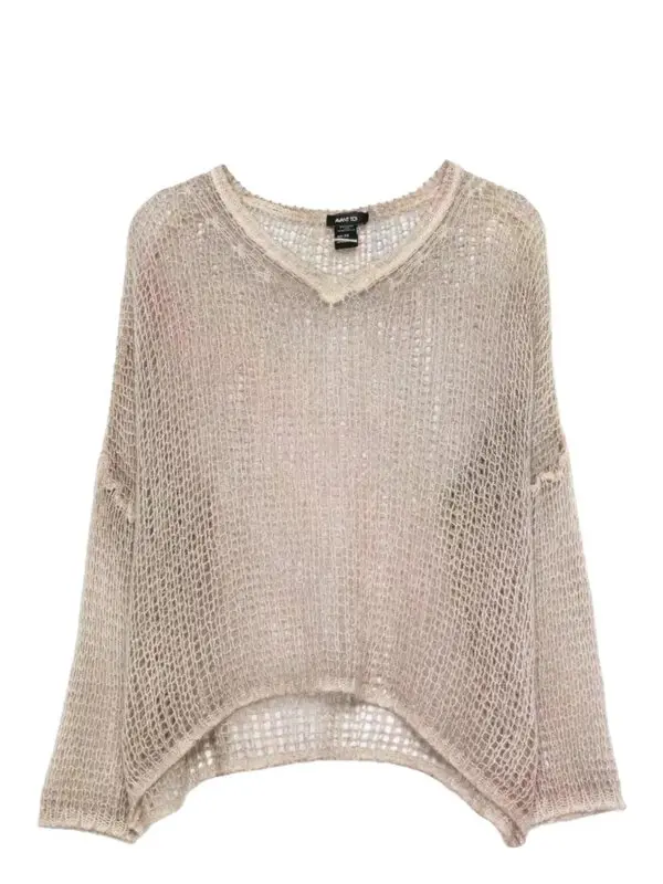 Avant Toi V-neck Open-work Sweater - Neutrals