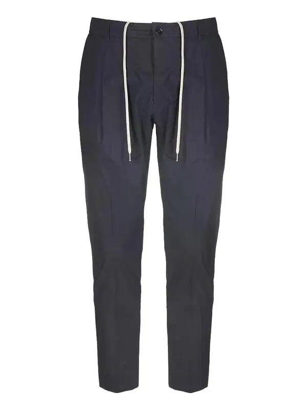 BE ABLE Riccardo Pleated Drawstring Trousers - Blue