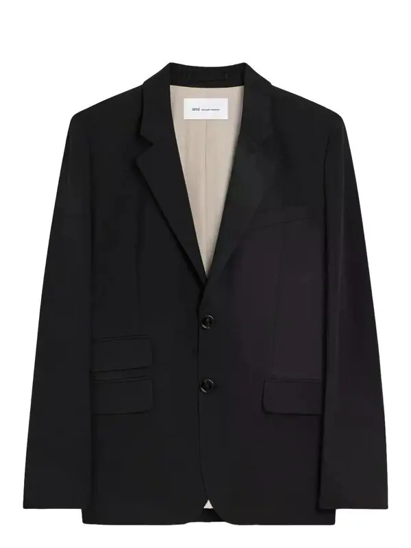 Ami Single-breasted Boxy Jacket - Black