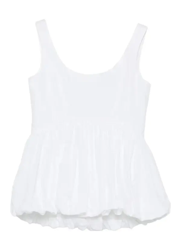 RÓHE Voluminous Peplum Top - White
