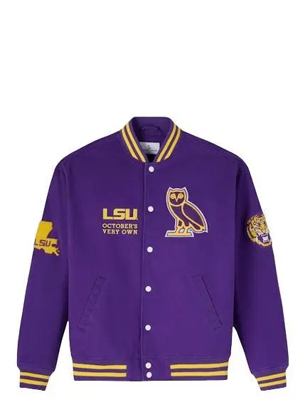 OVO Ncaa Lsu Tigers Varsity Jacket - Purple Fog