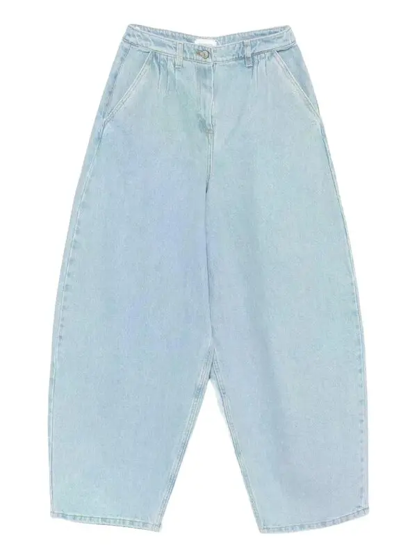 Magda Butrym Pleated Wide-leg Jeans - Blue