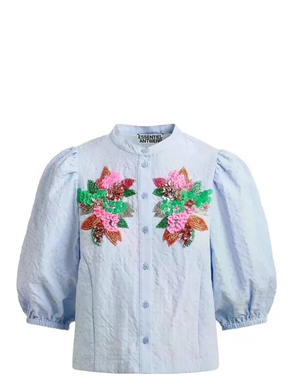 Essentiel Antwerp Jaiden Floral-detail Shirt - Blue