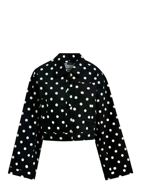 Essentiel Antwerp Jaborosa Polka-dot Cropped Jacket - Black