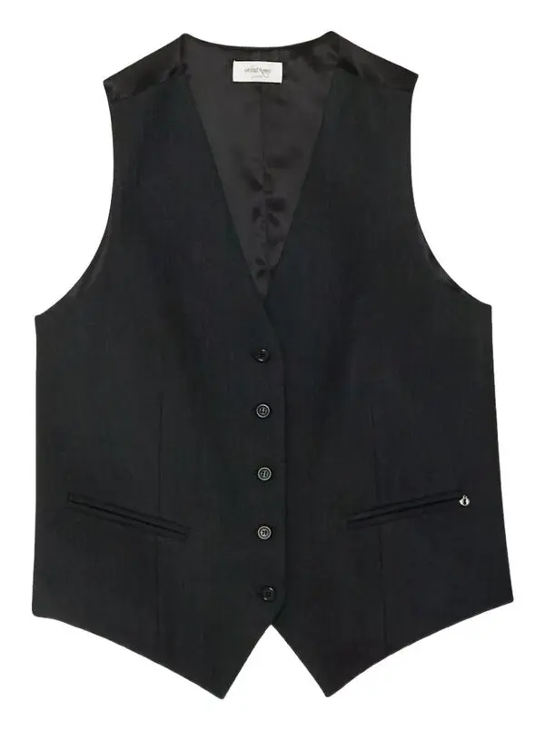 OTTOD'AME Button Welt-pocket Waistcoat - Black