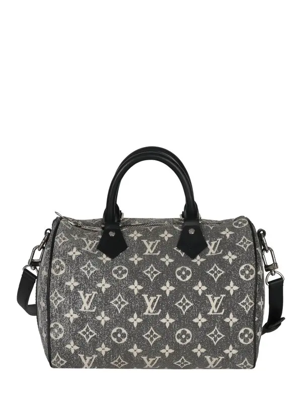 LOUIS VUITTON Monogram Denim Jacquard Speedy Bandouliere 25 - Gray