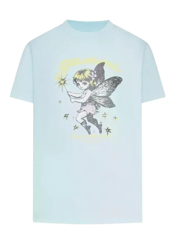 GANNI Graphic-print T-shirt - Blue