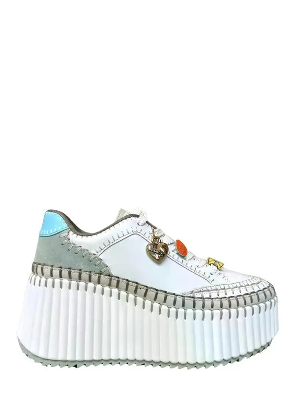 Chloé Nama Wedge Heel Sneakers - White