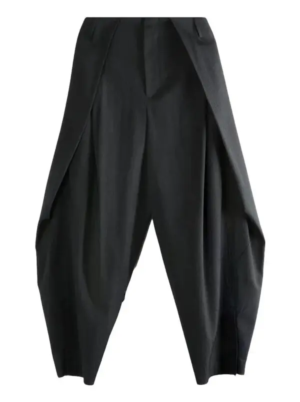 ADER ERROR Draped Pinstripe Trousers - Black