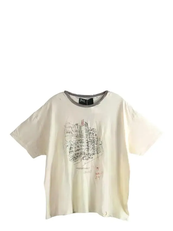 PALY HOLLYWOOD Printed Raw-cut T-shirt - Neutrals
