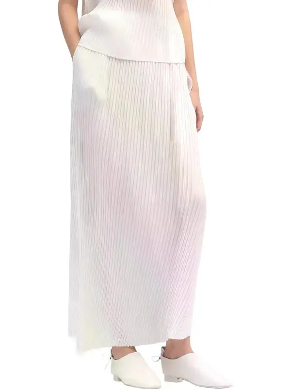 Issey Miyake Shadow Study Pleated Maxi Skirt - White