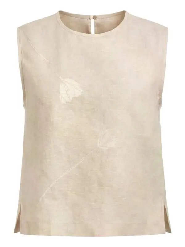 GLANSHIRT Floral Sleeveless Top - Neutrals