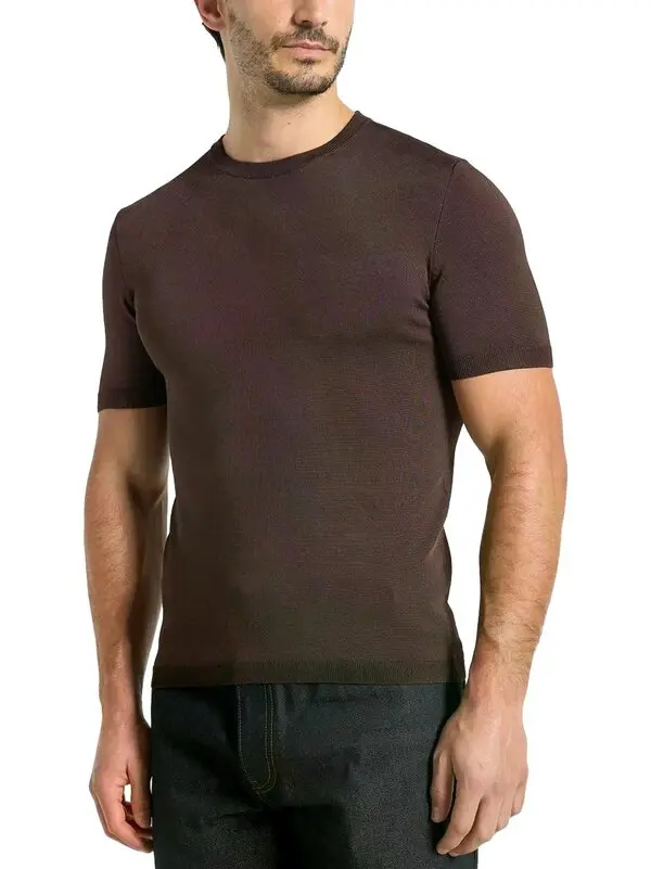 Manière De Voir Ellis Luxe Knitted T-shirt - Brown