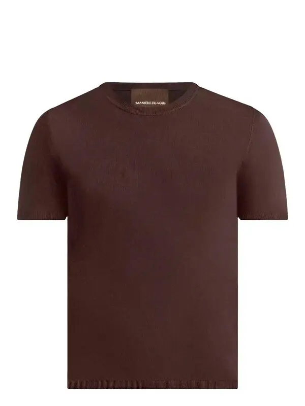 Manière De Voir Ellis Luxe Knitted T-shirt - Brown
