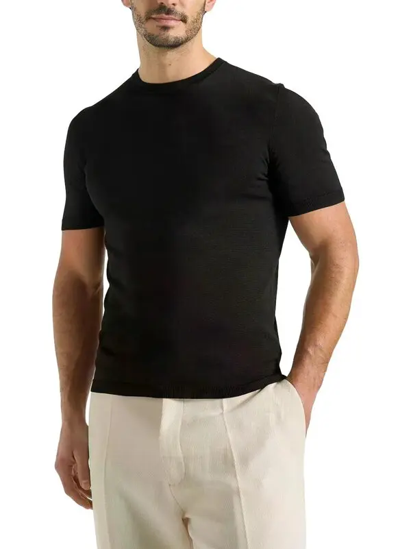 Manière De Voir Ellis Luxe Knitted T-shirt - Black