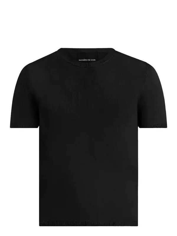 Manière De Voir Ellis Luxe Knitted T-shirt - Black