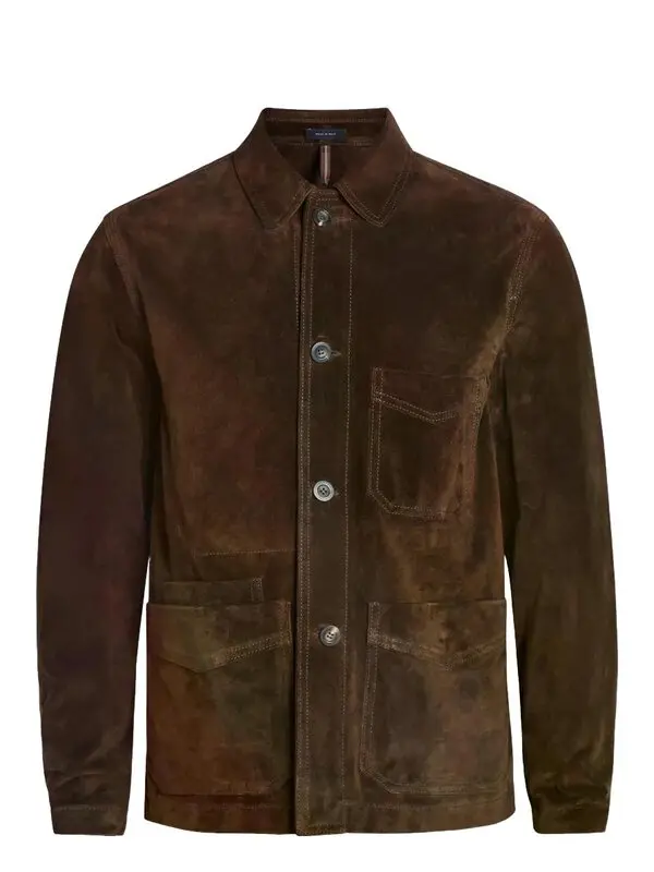 DRAKE'S Leather Jacket - Brown