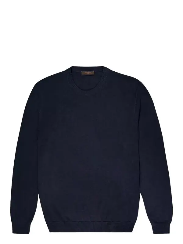 SLOWEAR Ribbed Crew-neck Sweater - Blue