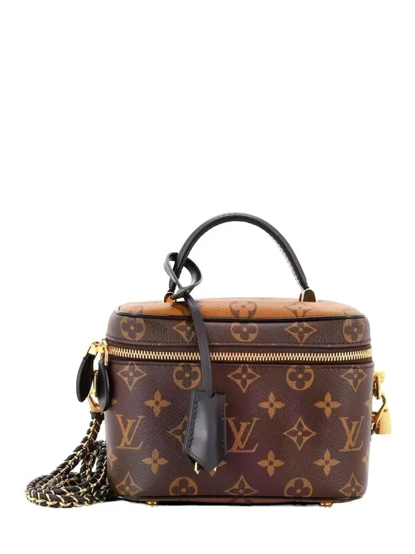 LOUIS VUITTON Vanity Handbag Reverse Monogram Canvas Pm Satchel - Brown