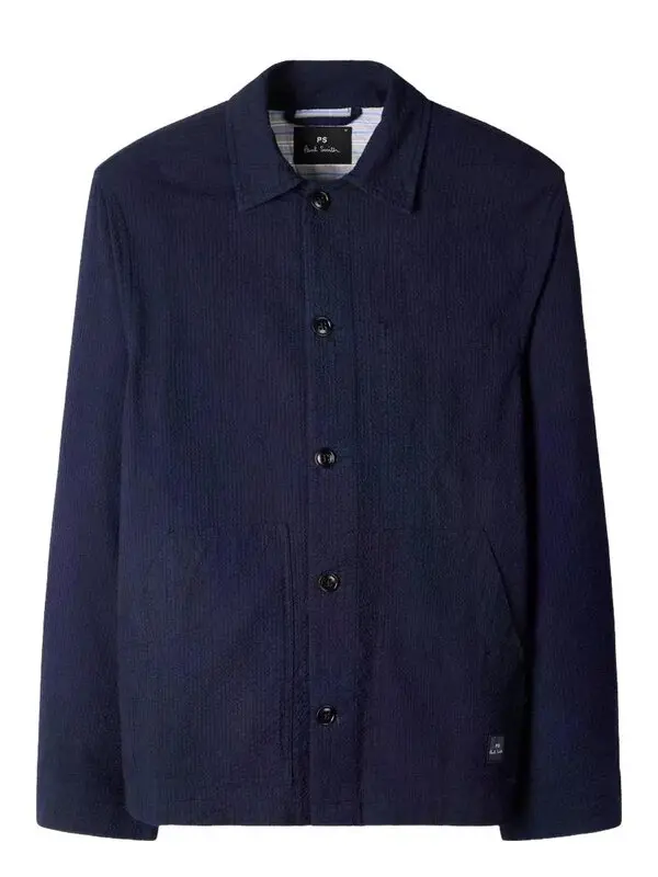 Paul Smith Buttoned Textured Shacket - Blue