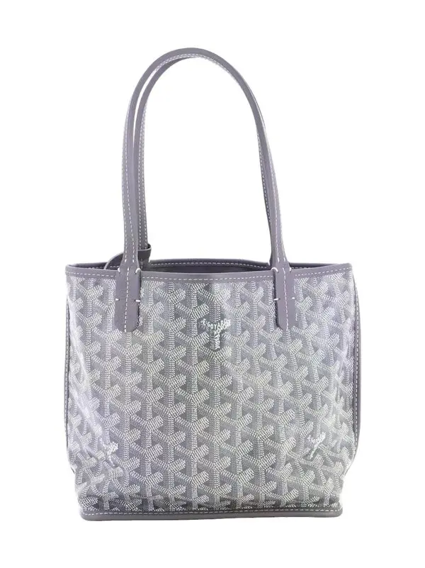 Goyard Anjou Reversible Mini Tote Coated Canvas Satchel - Grey