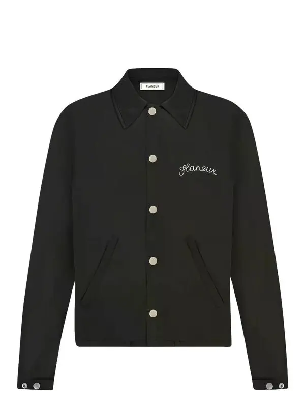 FLANEUR Logo-detail Shirt Jacket - Black