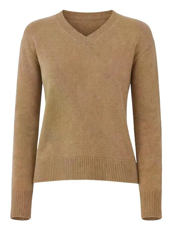 Max Mara Ribbed V-neck Sweater - Neutrals