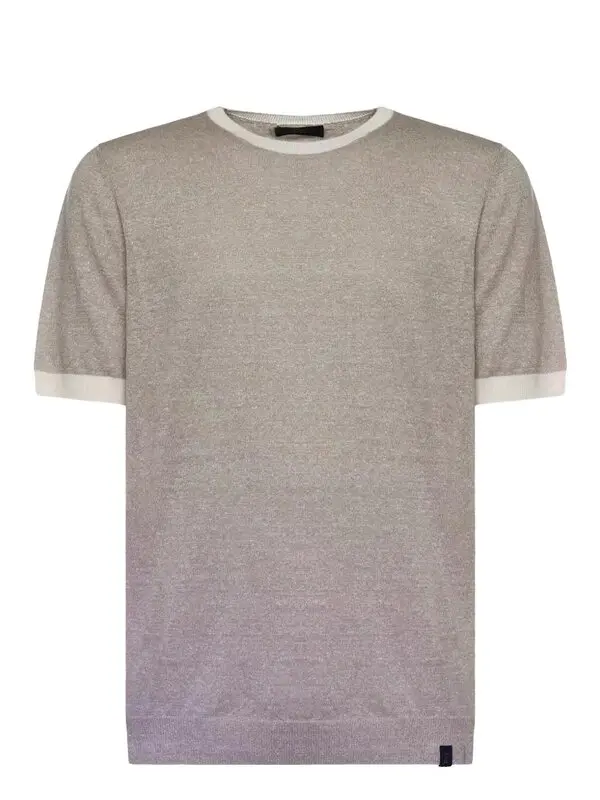 FAY Ribbed-trim Crew-neck T-shirt - Neutrals