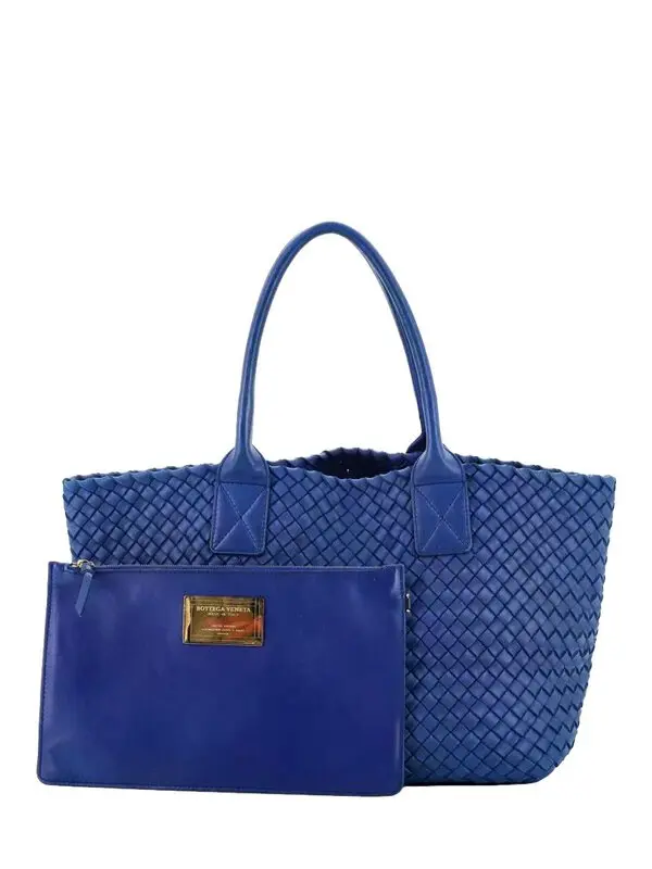 Bottega Veneta Cabat Intrecciato Nappa Medium Tote Bag - Blue