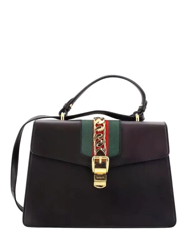 Gucci Sylvie Top Handle Medium Satchel - Black