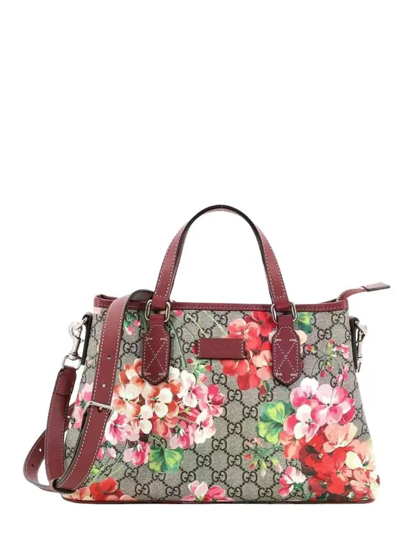Gucci Blooms Print Gg Coated Canvas Small Tote Bag - Brown