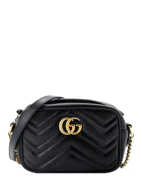Gucci Gg Marmont Matelassé Leather Mini Crossbody Bag - Black