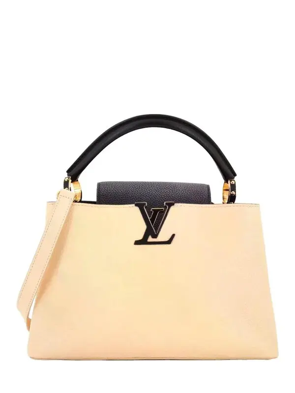 LOUIS VUITTON Capucines Leather Pm Satchel - Neutrals
