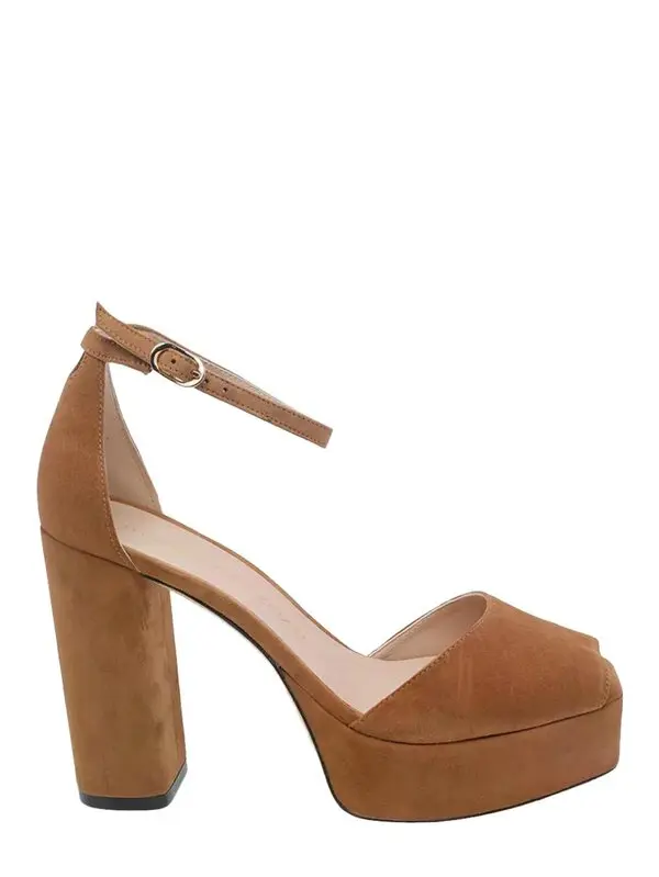 STUART WEITZMAN Platform Ankle Strap Pumps - Brown