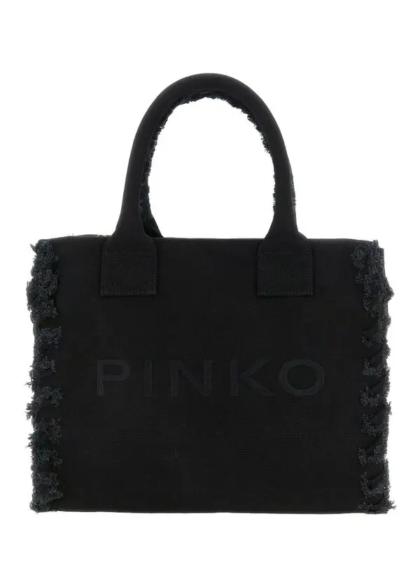 Pinko Medium Fringed Shopper Tote Bag - Black