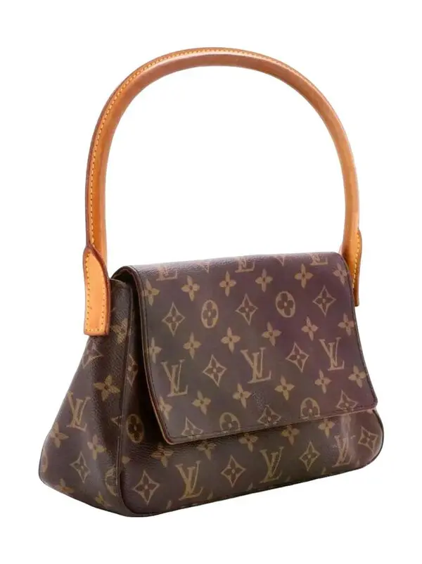 LOUIS VUITTON Looping Handbag Monogram Canvas Mini Satchel - Brown