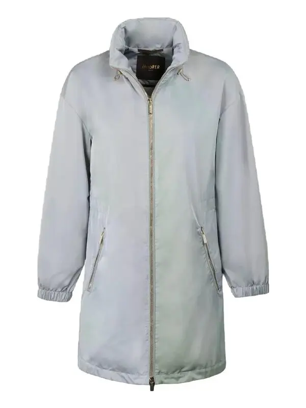 MOORER Zip Parka With Drawstring Collar - Blue
