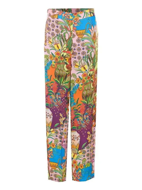 Liu Jo Printed Flared Trousers - Pink