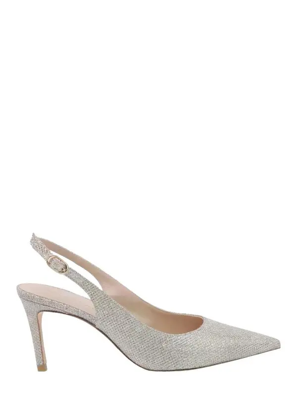 STUART WEITZMAN Pointed Toe Slingback Pumps - Silver