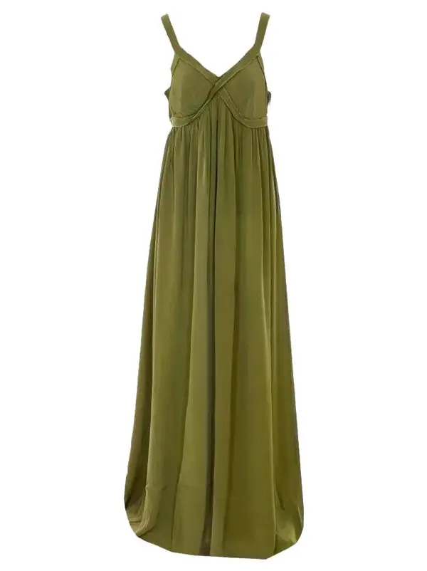 Essentiel Antwerp V-neck Flared Maxi Dress - Green