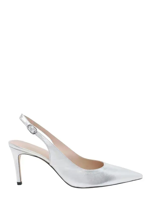STUART WEITZMAN Power 75 Buckle Slingback Pumps - Silver